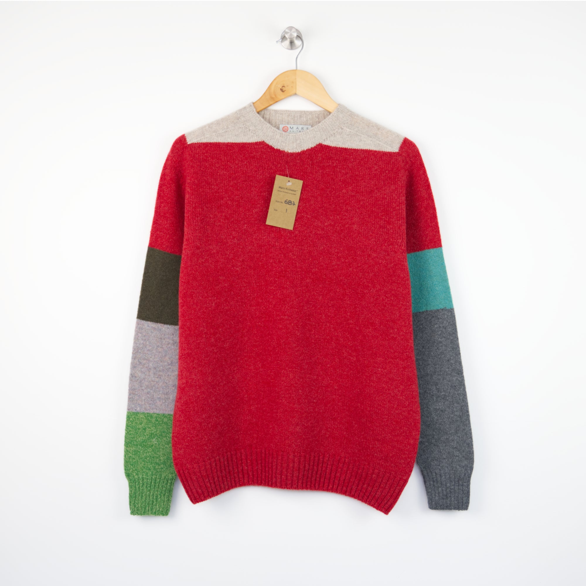 Lambswool - Seamless Crew Piece Unique - 687 - Mix Colour – Mars Knitwear