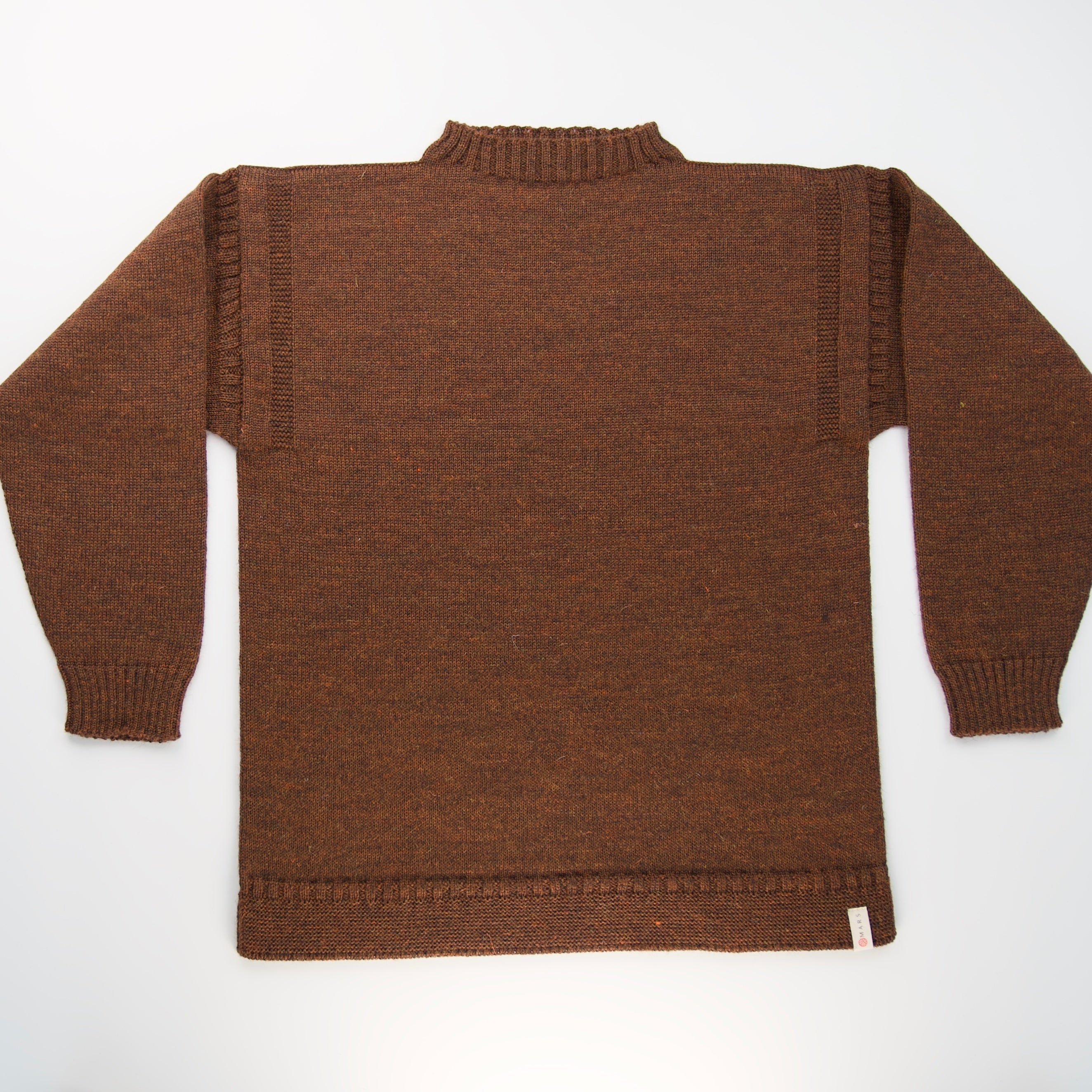 British Wool Seamless Gansey - Sable Brown – Mars Knitwear
