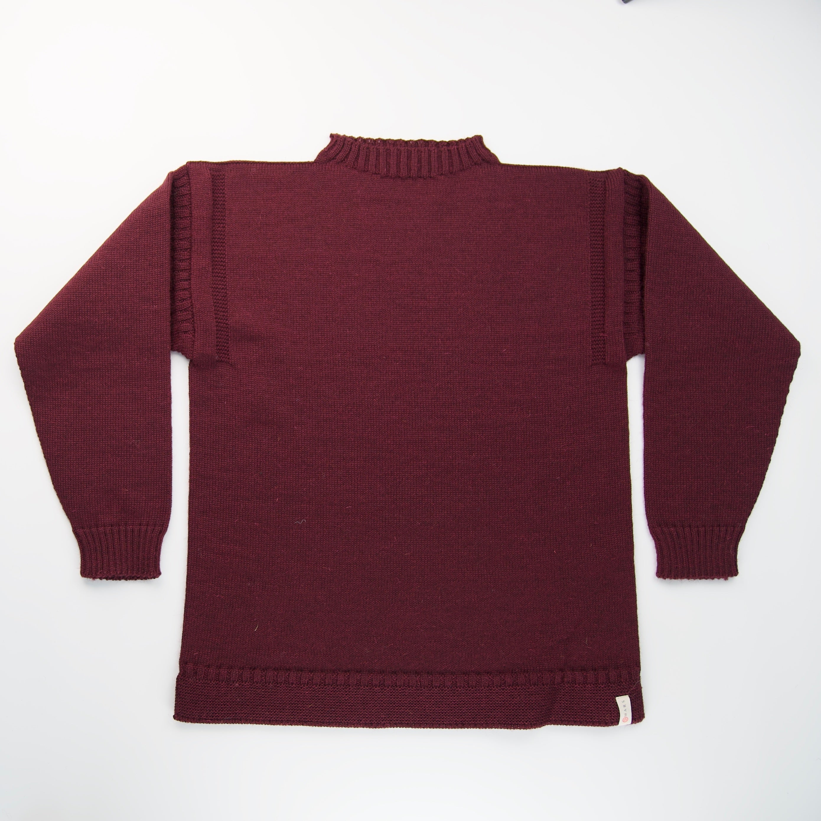 British Wool Seamless Gansey - Burgundy – Mars Knitwear