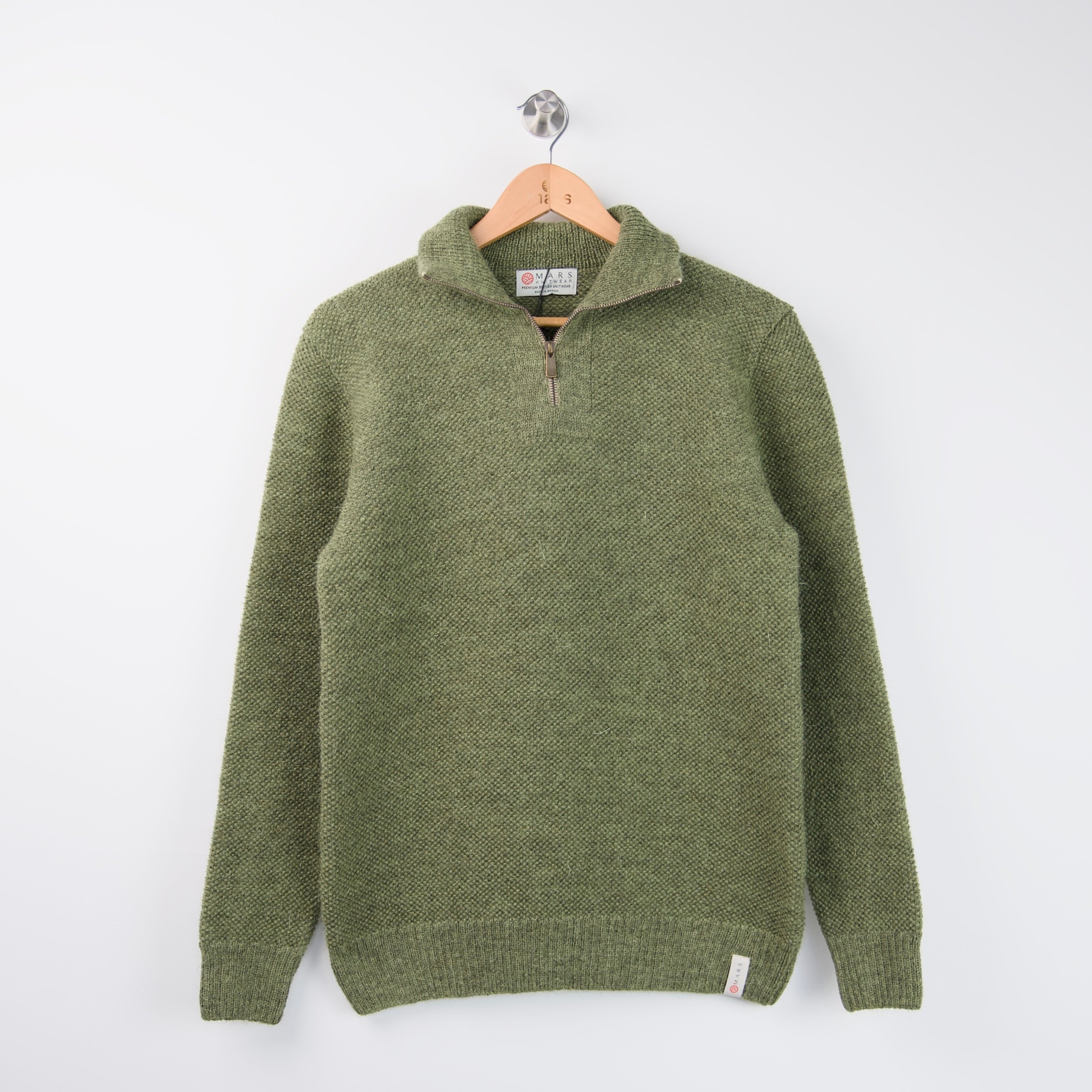British Wool Quarter Zip - Brunel - Dark Apple – Mars Knitwear